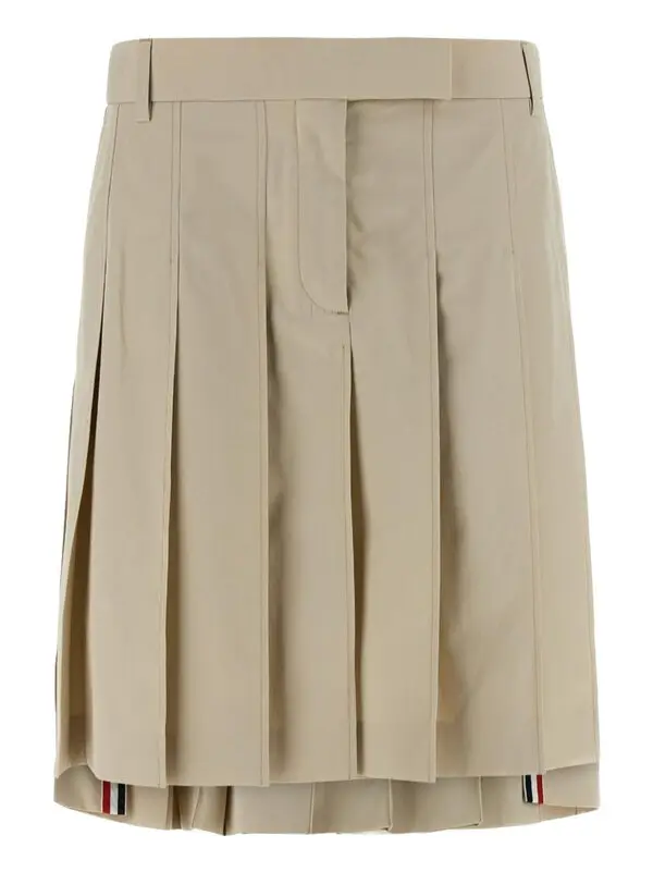 Thom Browne Rwb Stripe Pleated Mini Skirt - Nude