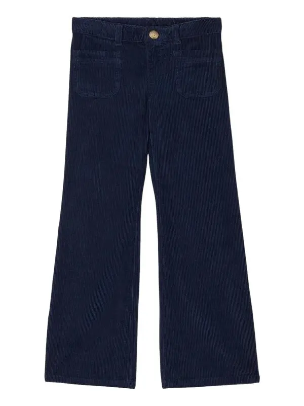 Bonpoint Junon Flared Corduroy Trousers - Dark Blue