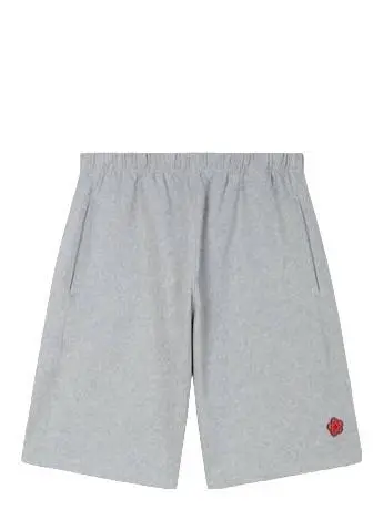 Kenzo Boke Flower Embroidered Cotton Shorts - Pearl Grey