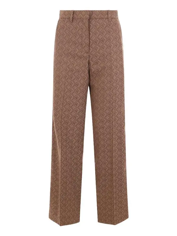 MARINE SERRE Moon Diamant Pattern Trousers - Brown