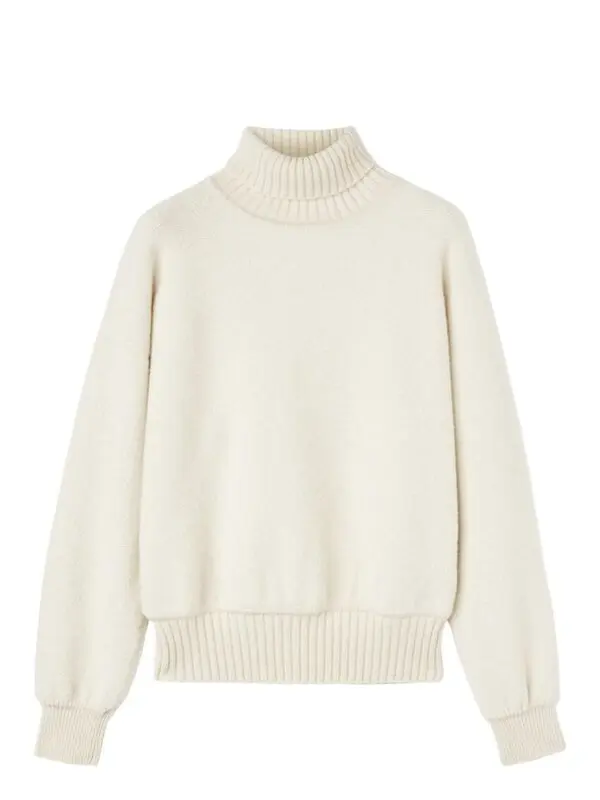 Loro Piana Cocooning Turtleneck Sweater - Cream Almond