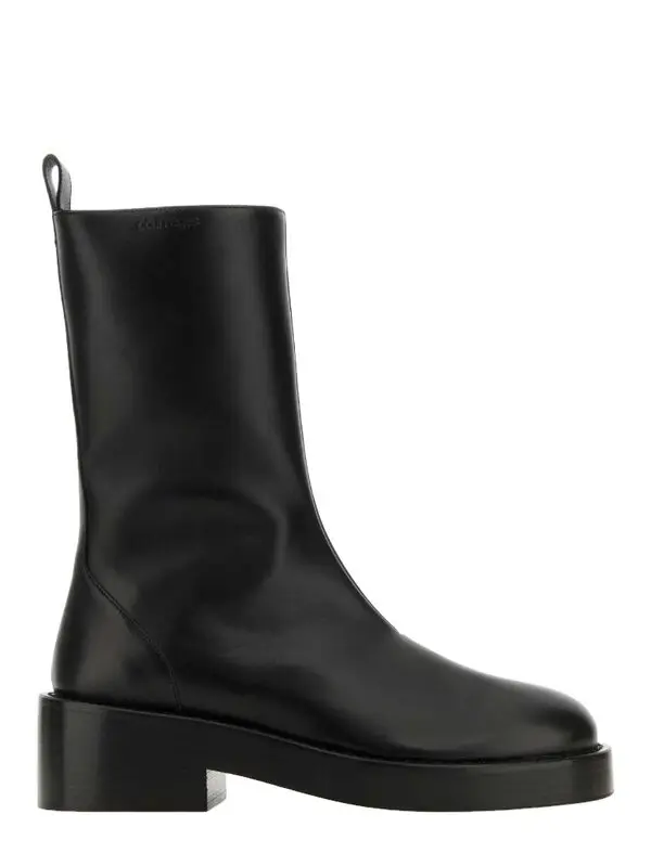 COURREGES Round-toe Ankle Boots With Side Zip - Black
