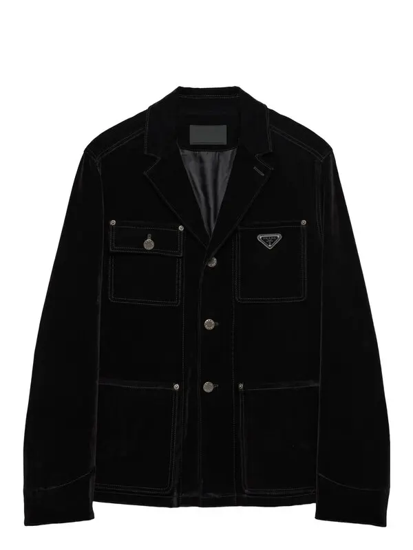 Prada Velvet Denim Blouson - Black