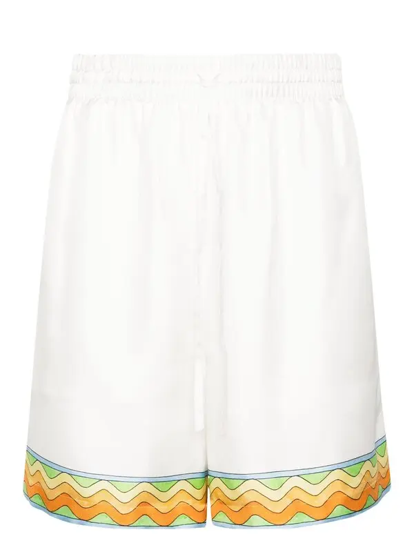 Casablanca Afro Cubism Tennis Club Shorts - White