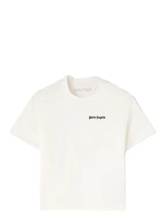 Palm Angels Logo Embroidered Crewneck T-shirt - White