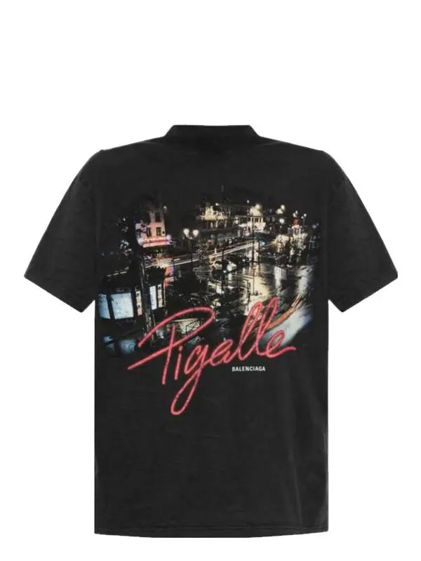 Balenciaga Graphic Printed T-shirt - Black