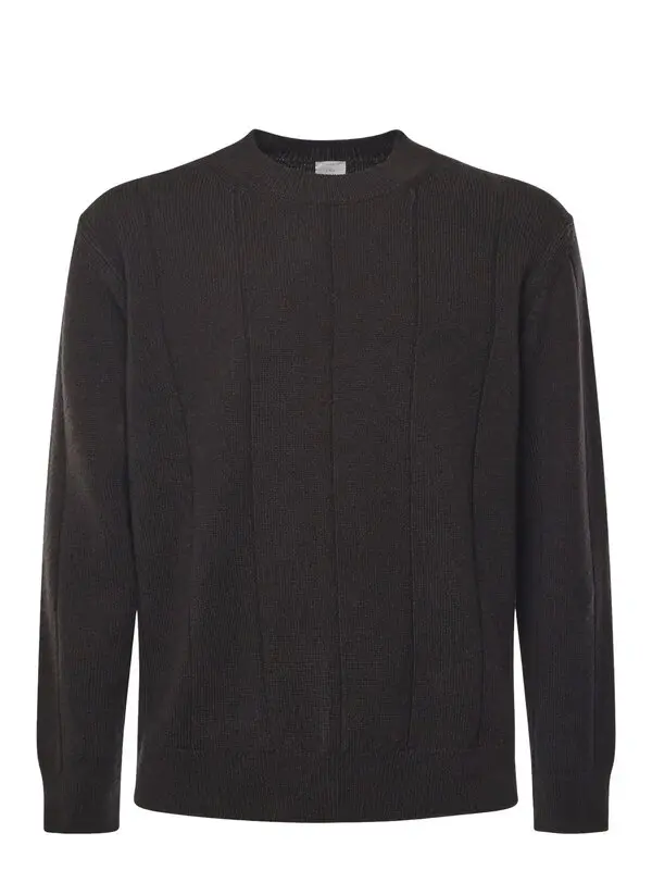 Eleventy Ribbed Crew Neck Knitwear - Black