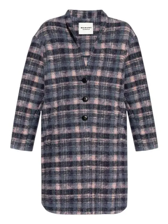 Isabel Marant Étoile Checked Wool Coat - Black
