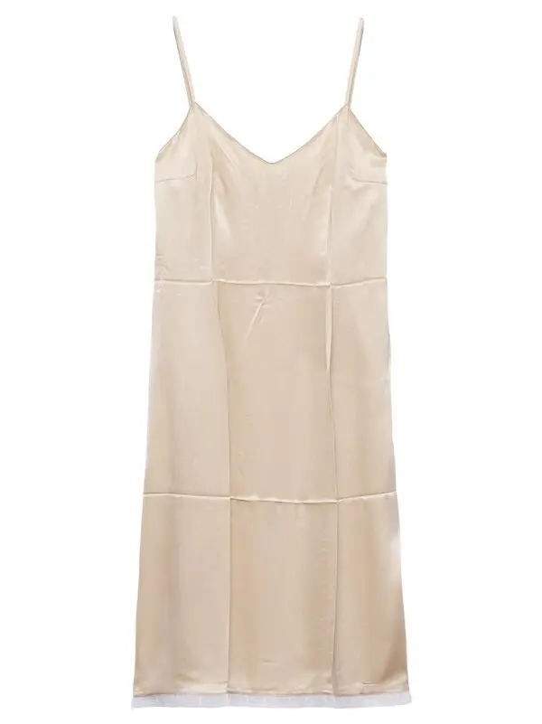 Prada Satin Crepe Midi Slip Dress - Desert Beige