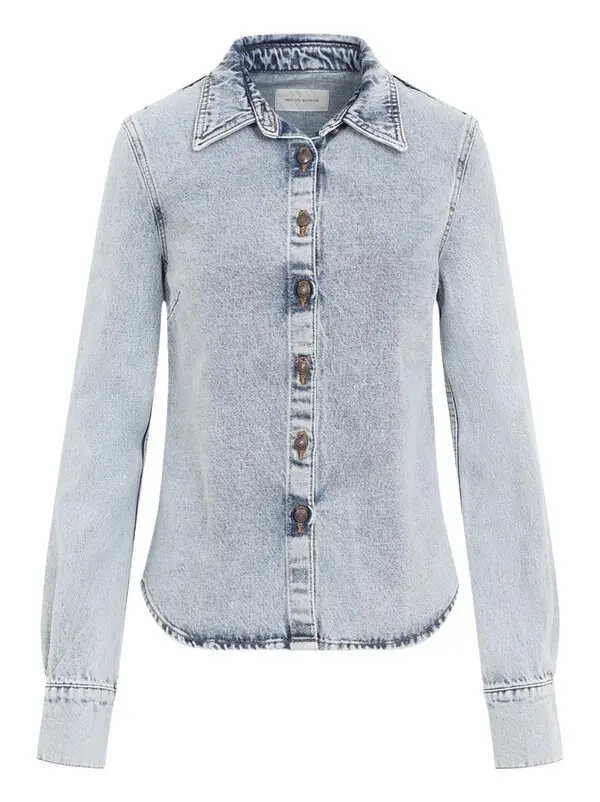 Magda Butrym Fitted Denim Shirt - Gray