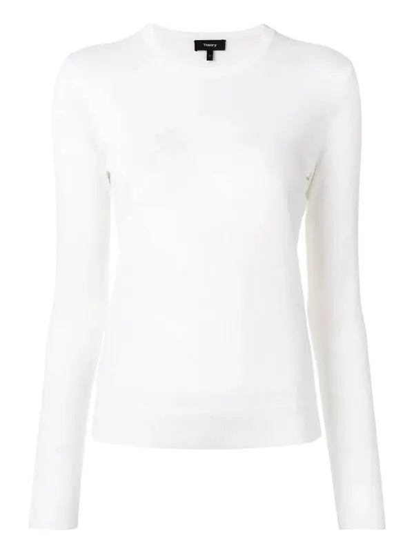 Theory Long-sleeved Crewneck Jumper - White