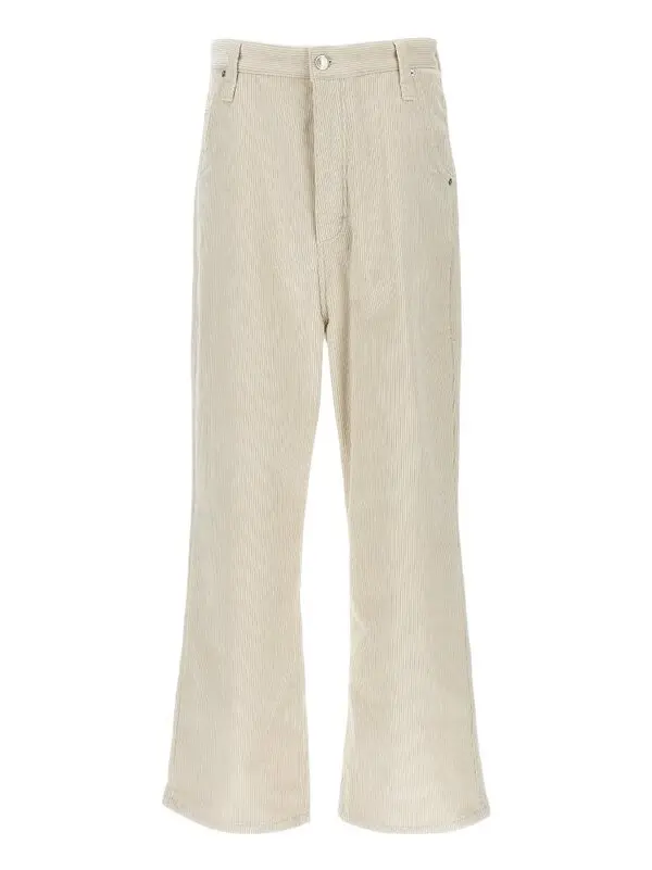 Ami Corduroy Straight Leg Trousers - Nude