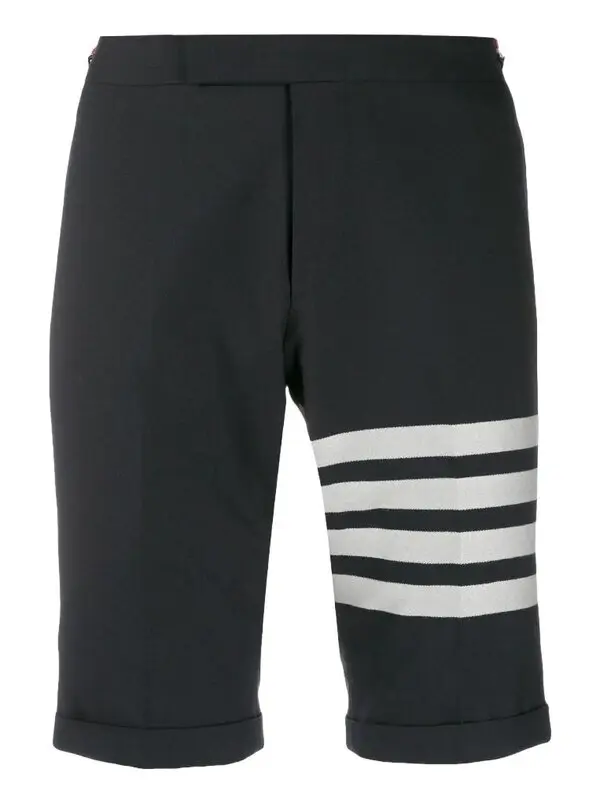 Thom Browne Four Bar Stripe Shorts - Navy Blue