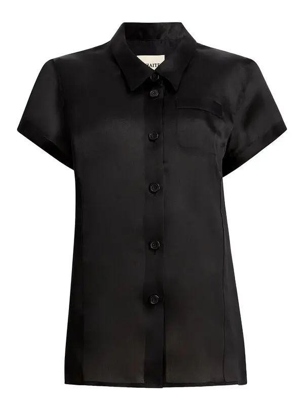 Khaite Keefe Silk Organza Button-up Blouse - Black