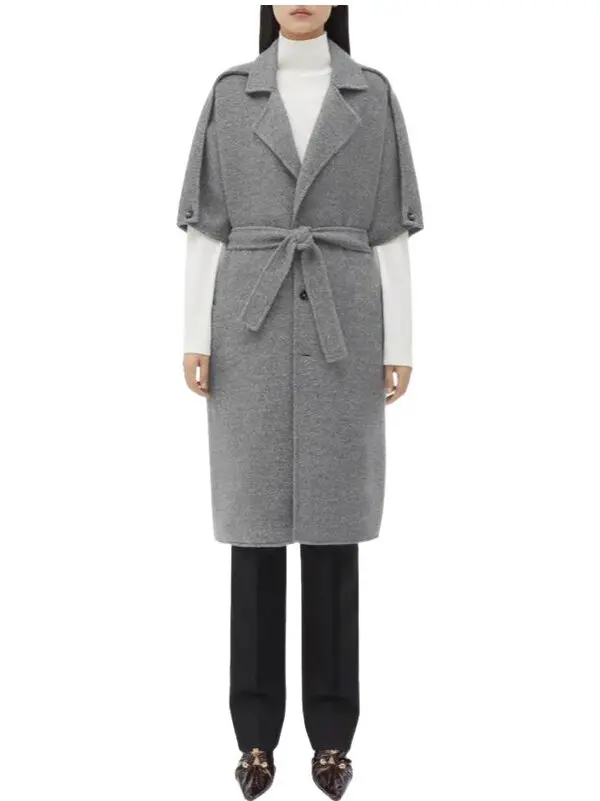Bottega Veneta Wool Cashmere Single-breasted Coat - Gray