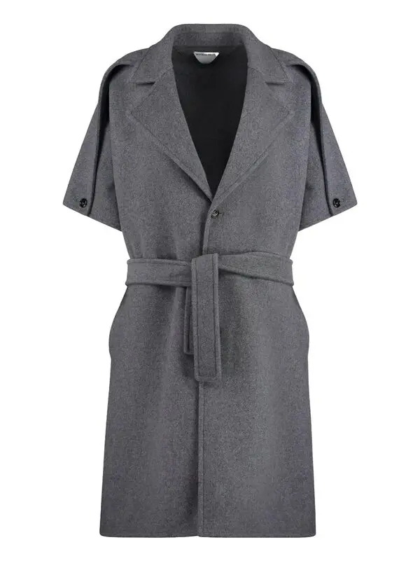 Bottega Veneta Wool Cashmere Single-breasted Coat - Gray