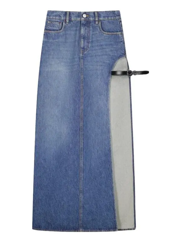 Coperni Belted Side-split Maxi Skirt - Blue