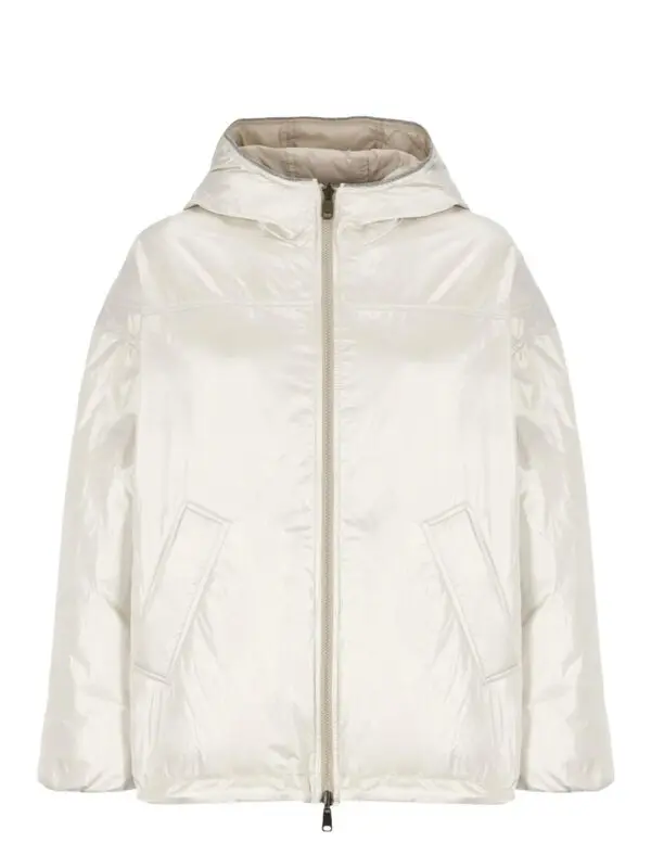 Brunello Cucinelli Reversible Hooded Down Jacket - Ivory