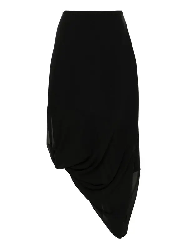 MAISON MARGIELA Asymmetrical Draped Midi Skirt - Black
