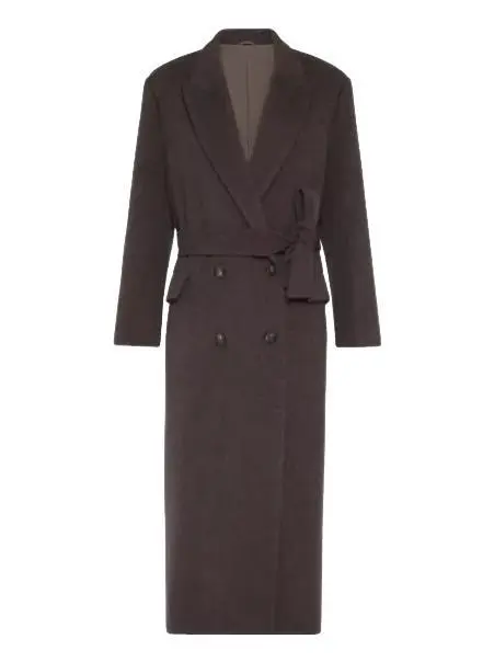 Brunello Cucinelli Double-breasted Long Sleeved Coat - Black