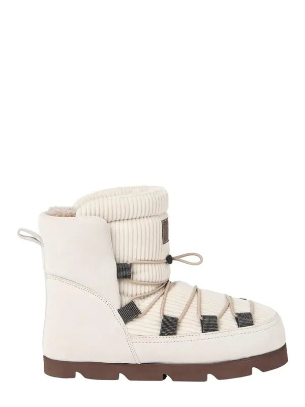 Brunello Cucinelli Monili Detail Snow Boots - White