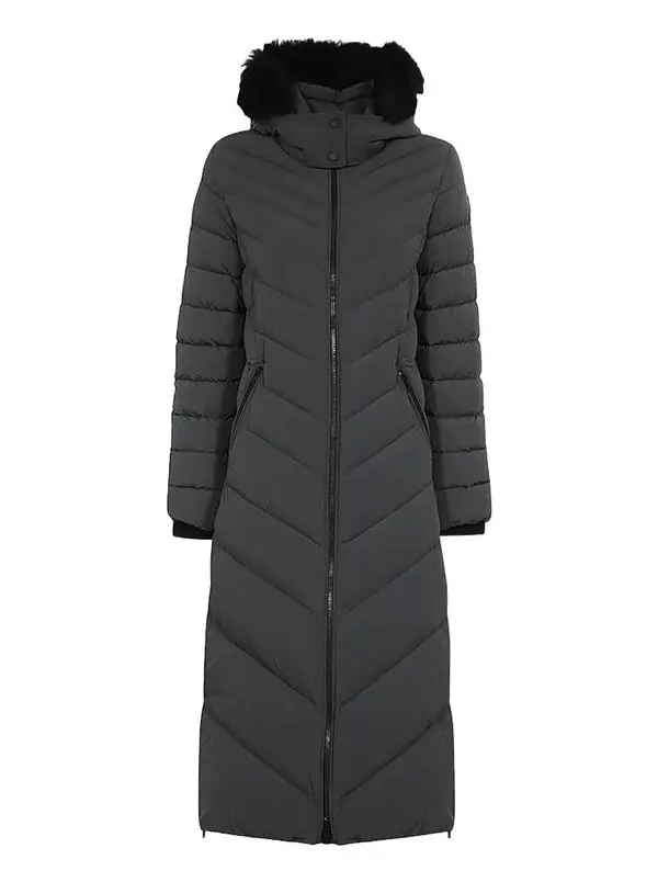 Moose Knuckles Long-sleeved Hooded Puffer Coat - Black