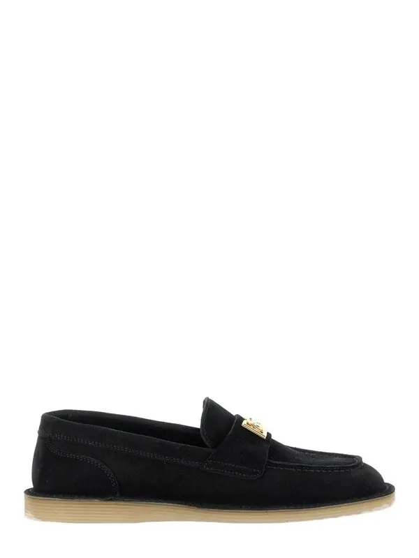 Dolce & Gabbana Logo Plaque Moccasins - Black