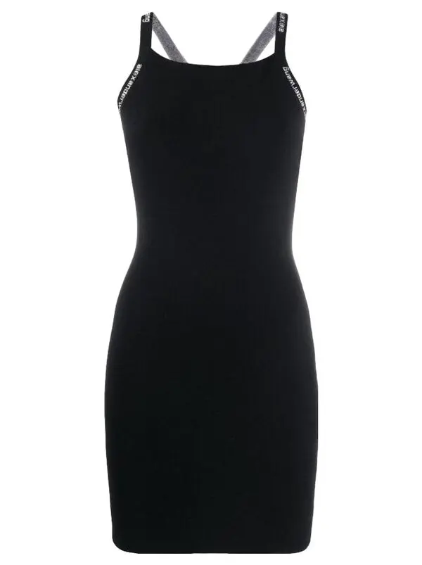 Alexander Wang Logo Jacquard Mini Dress - Black