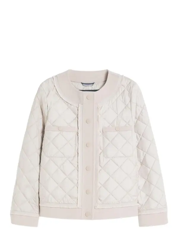 Max Mara Quilted Cropped Jacket - White