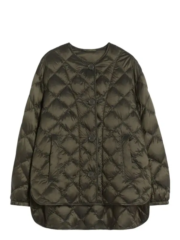 Max Mara Quilted Button Jacket - Dark Green