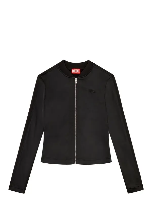 DIESEL® G-oper Rib-knit Stretch Satin Jacket - Black