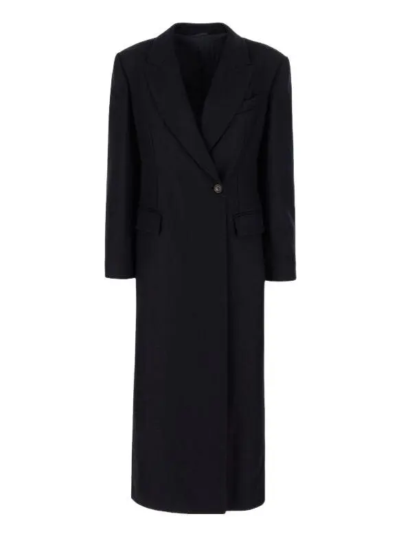 Brunello Cucinelli Double-breasted Coat - Midnight Blue