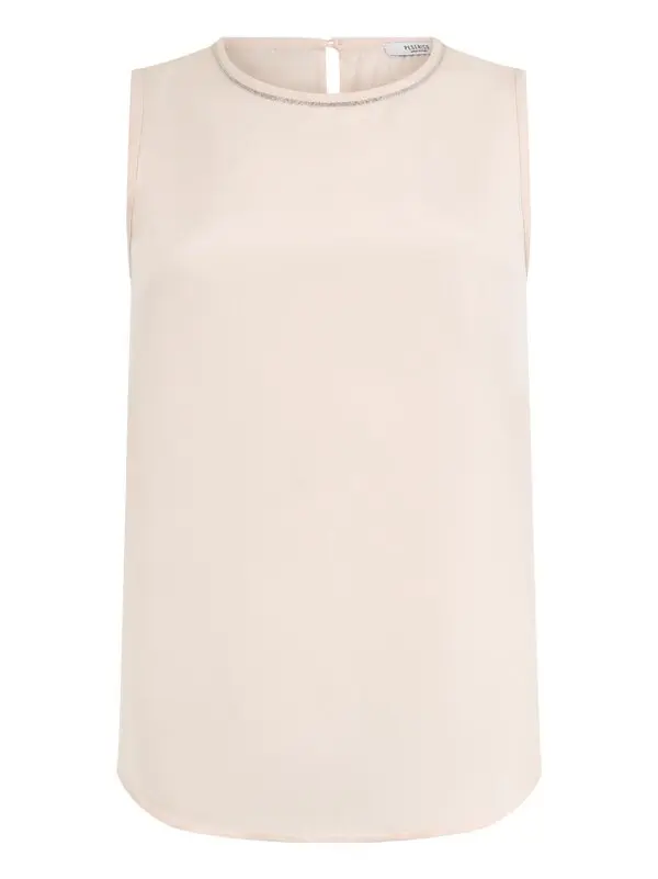 Peserico Crewneck Sleeveless Top - White