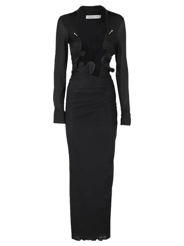 Christopher Esber Venus Plunge Shirt Dress - Black