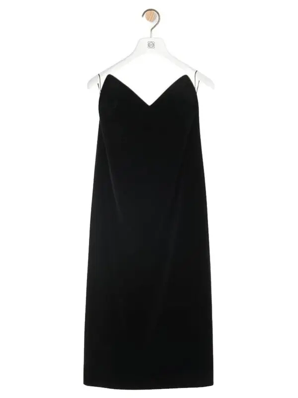 Loewe Velvet Bustier Dress - Black