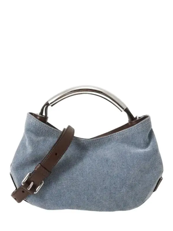 Moschino Denim Top Handle Shoulder Bag - Gray