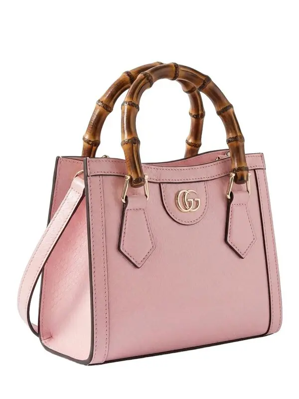 Gucci Small Diana Leather Tote Bag With Bamboo Handle - Nude