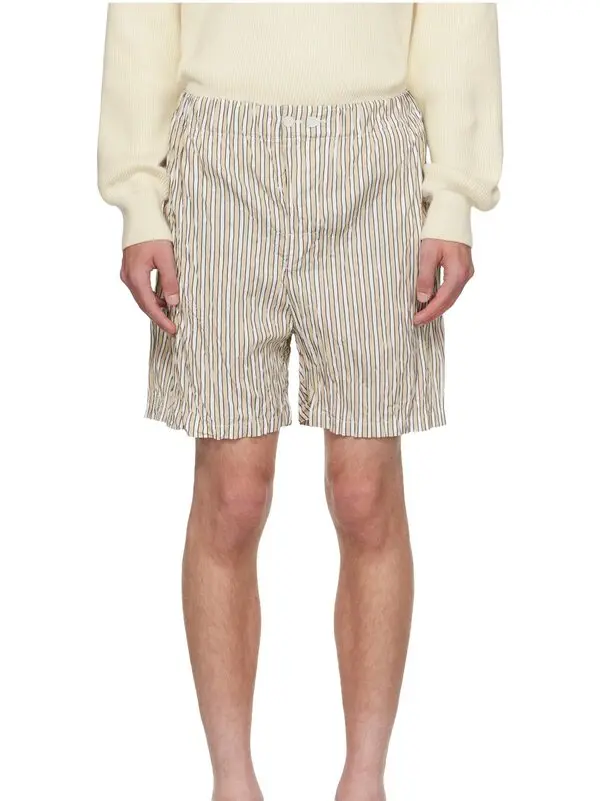 Bottega Veneta Striped Wide-leg Shorts - Nude
