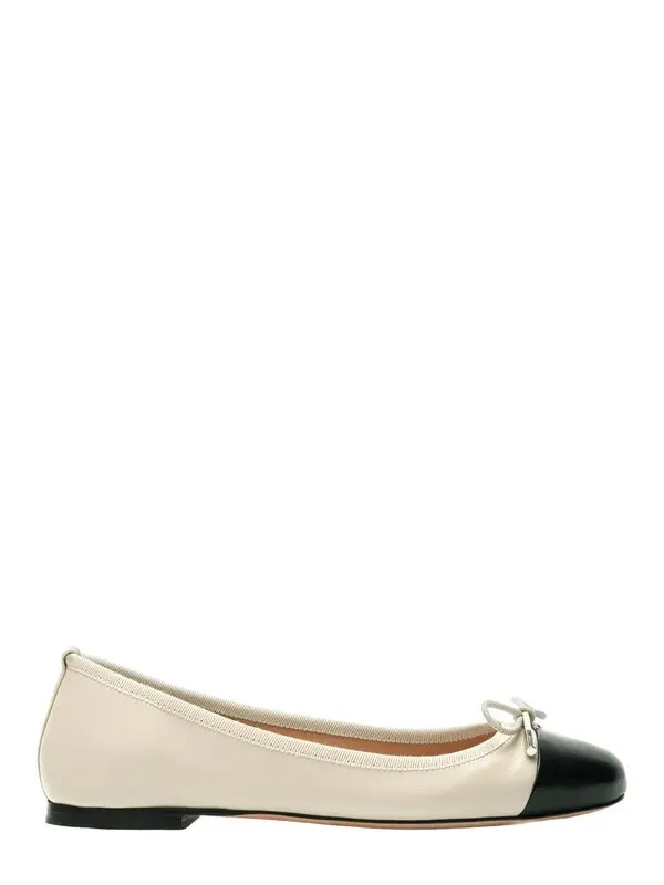 SCAROSSO Carla Ballerina Flats With Bow Detailing - White