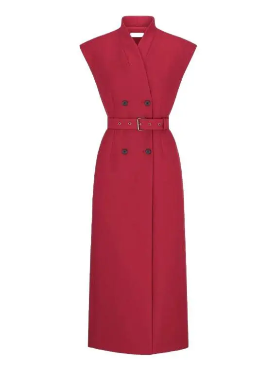 Dior Mid-length Double-breasted Blazer Dress - Red