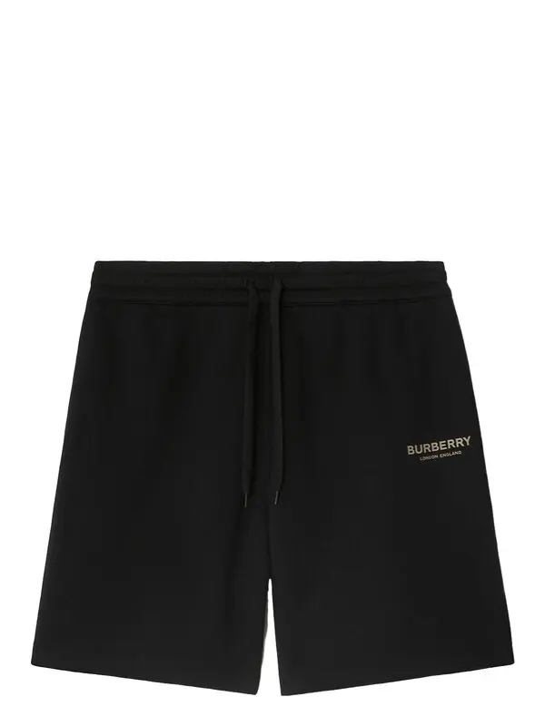 Burberry Logo Cotton Shorts - Black