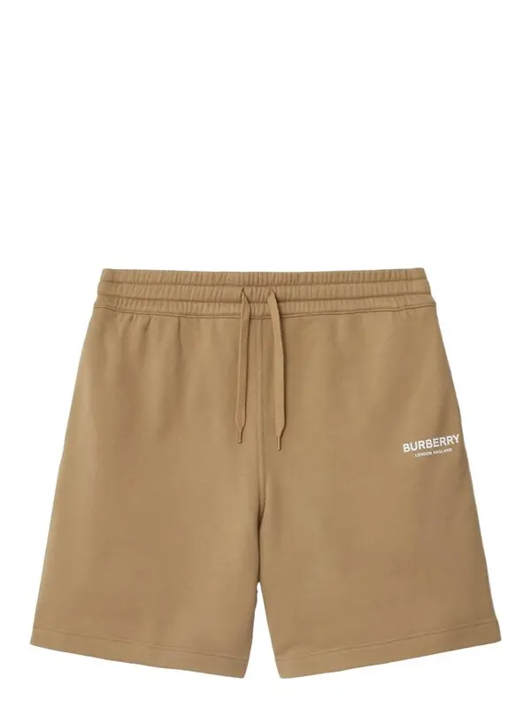 Burberry Logo Cotton Shorts - Green
