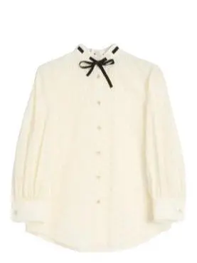 Valentino Garavani Embellished Bow Detail Shirt - Ivory White
