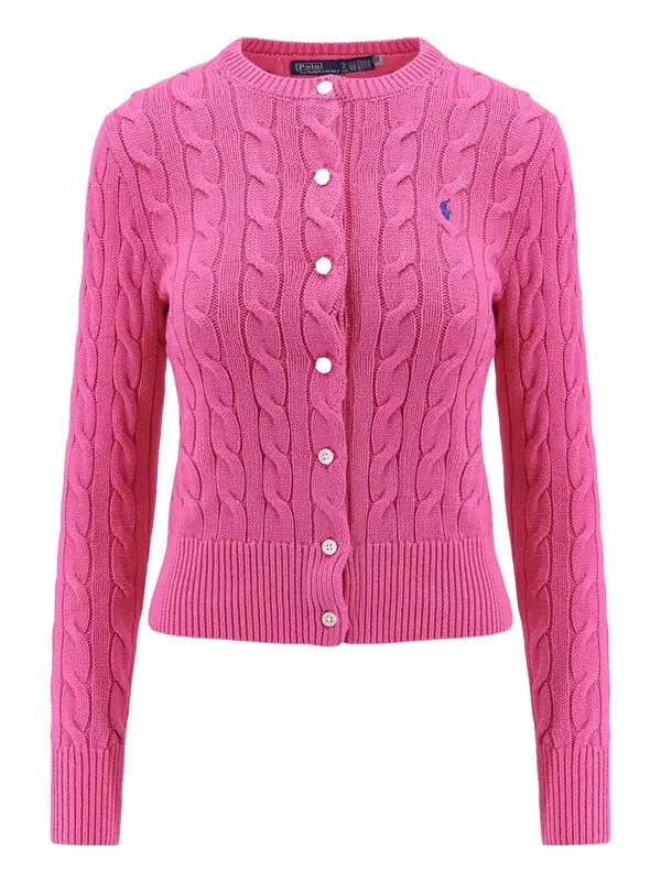 Polo Ralph Lauren Pony Embroidered Knit Cardigan - Pink