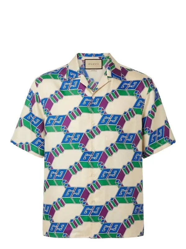 Gucci 3d Gg Print Shirt - Nude