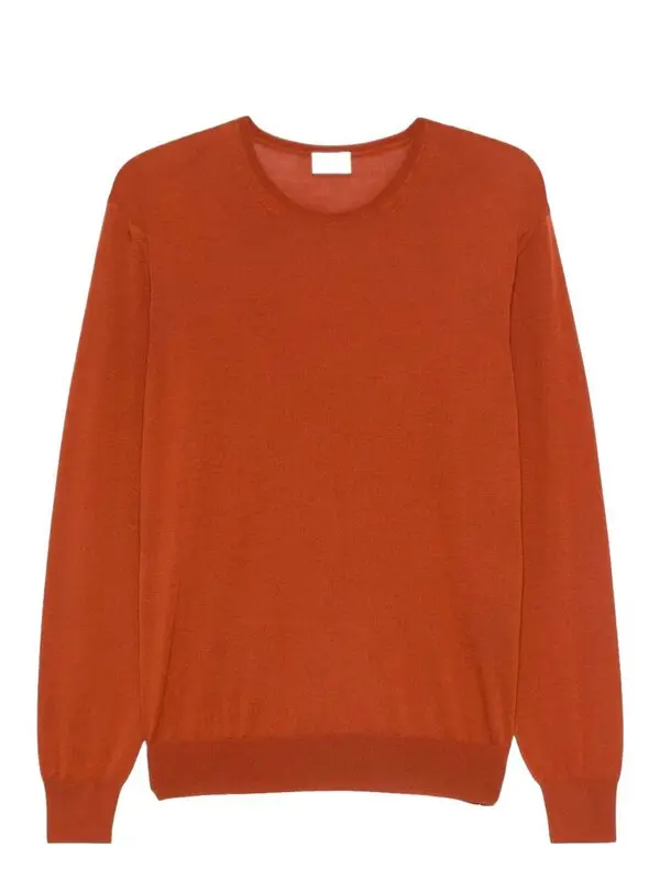 Saint Laurent Crew Neck Long Sleeve Sweater - Brown