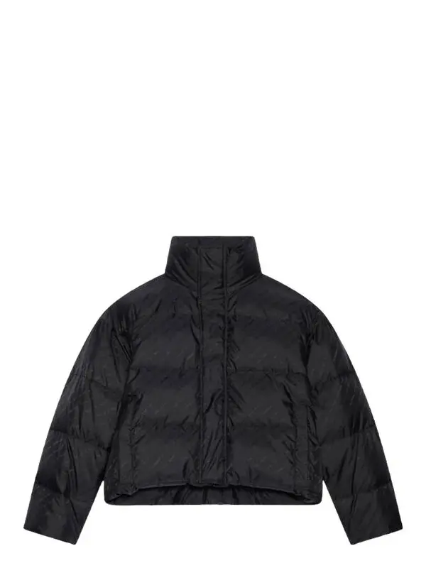 Balenciaga Allover Logo Bb Puffer Jacket - Black
