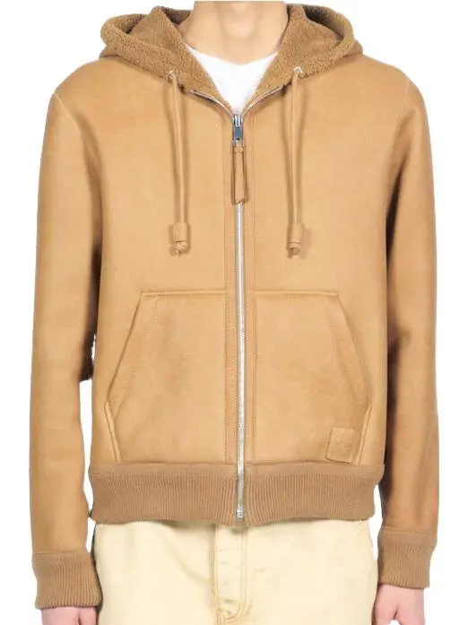 Loewe Hooded Reversible Leather Jacket - Tan