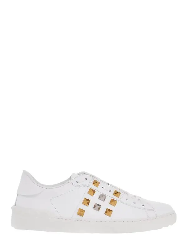 Valentino Garavani Rockstud Untitled Lace-up Sneakers - White