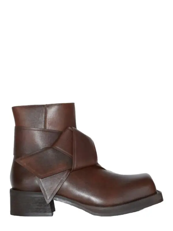 Acne Studios Musubli Leather Ankle Boots - Dark Brown
